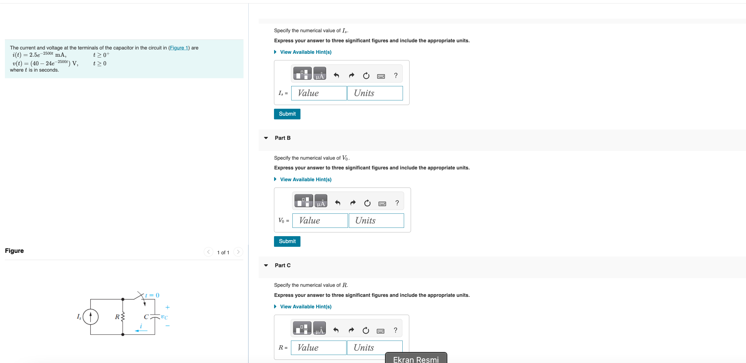 Solved Specify the numerical value of Is. The current and | Chegg.com