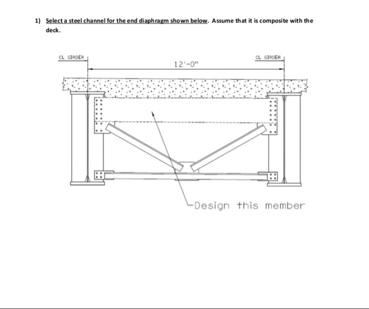 1) Select a steel channel for the end diaphragm shown | Chegg.com