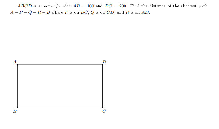 Solved ABCD is a rectangle with AB = 100 and BC = 200. Find | Chegg.com