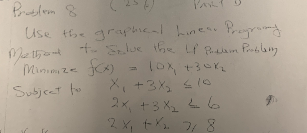 Solved Problem 8use The Graphical Linear Programming Method 3920
