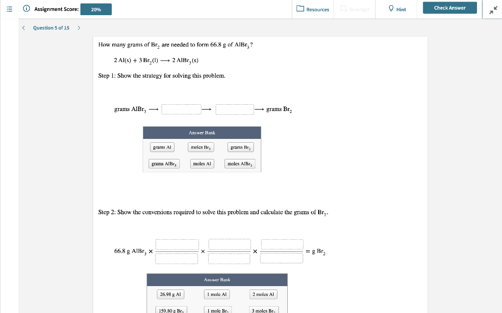 Solved Assignment Score: 20% Resources Give Up Hint Check | Chegg.com