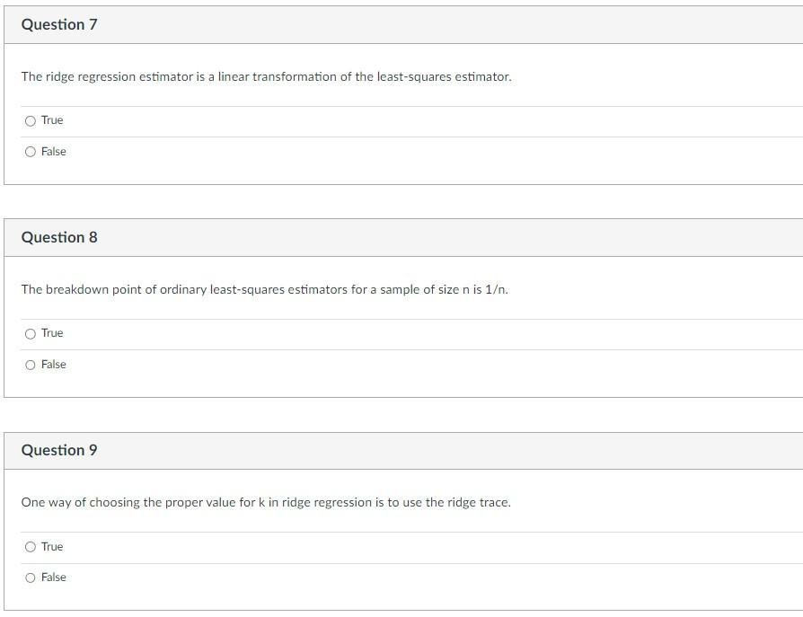 Solved The ridge regression estimator is a linear | Chegg.com