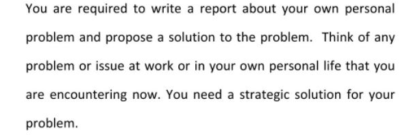 Solved You are required to write a report about your own | Chegg.com