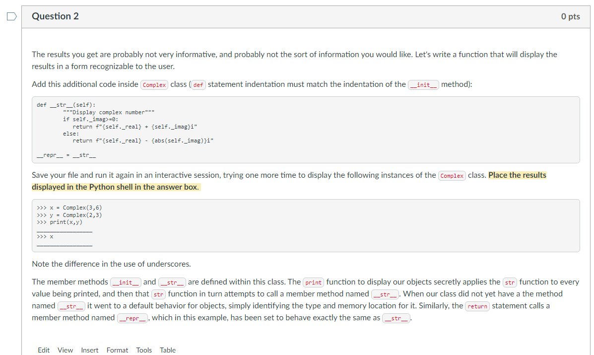 Solved Question 2 O pts The results you get are probably not | Chegg.com
