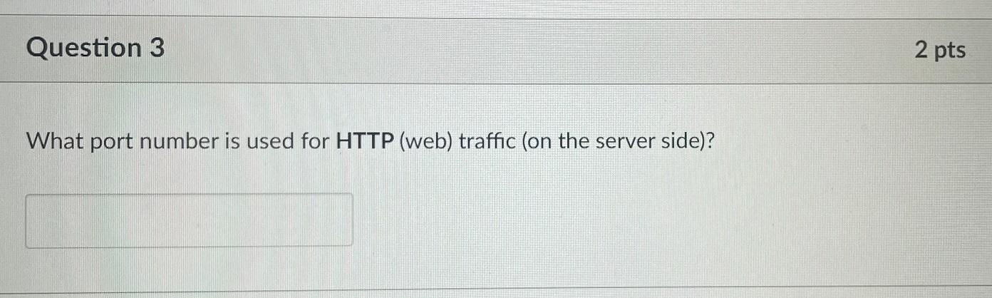 Solved Question 1 1 pts TCP only uses ports, whereas UDP | Chegg.com