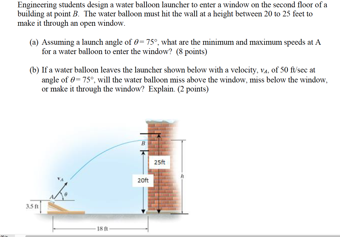 Solved Engineering students design a water balloon launcher | Chegg.com