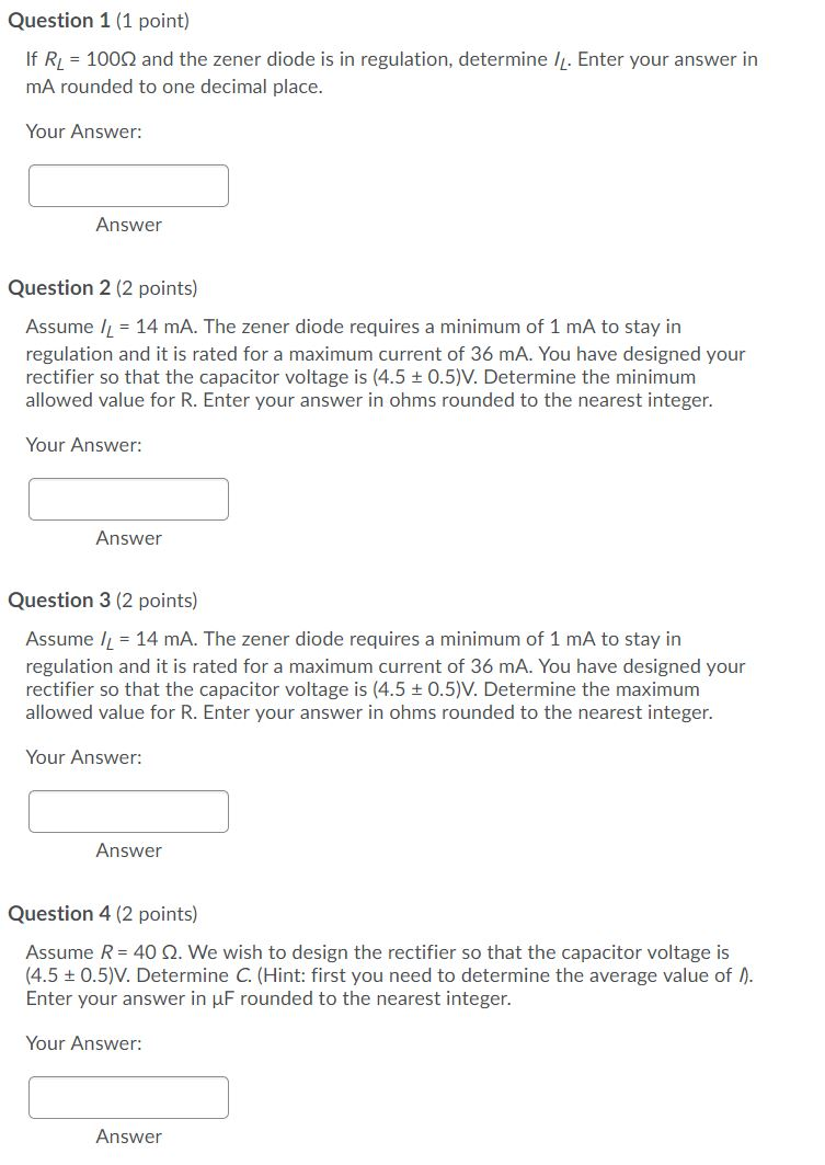 Solved Diode Question 2 Questions 1-5 relate to the circuit | Chegg.com