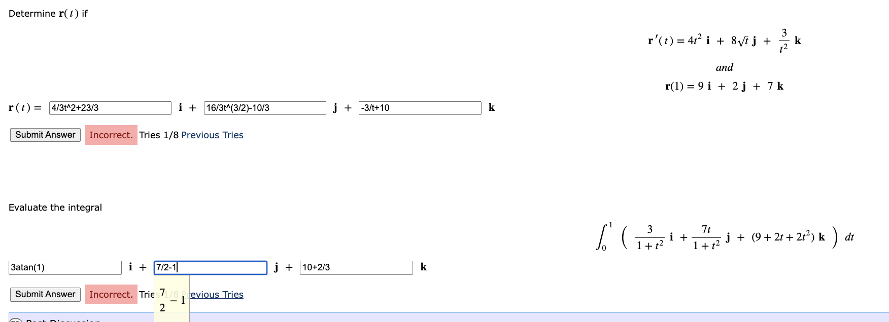 Solved Evaluate the integral.Determine r(t) | Chegg.com