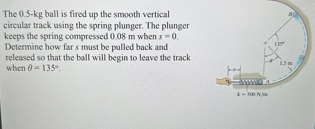 Solved The 0.5−kg ball is fired up the smooth vertical | Chegg.com