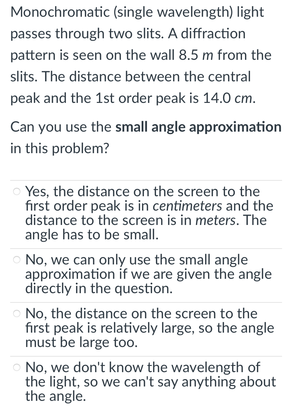 Solved Monochromatic (single wavelength) light passes | Chegg.com