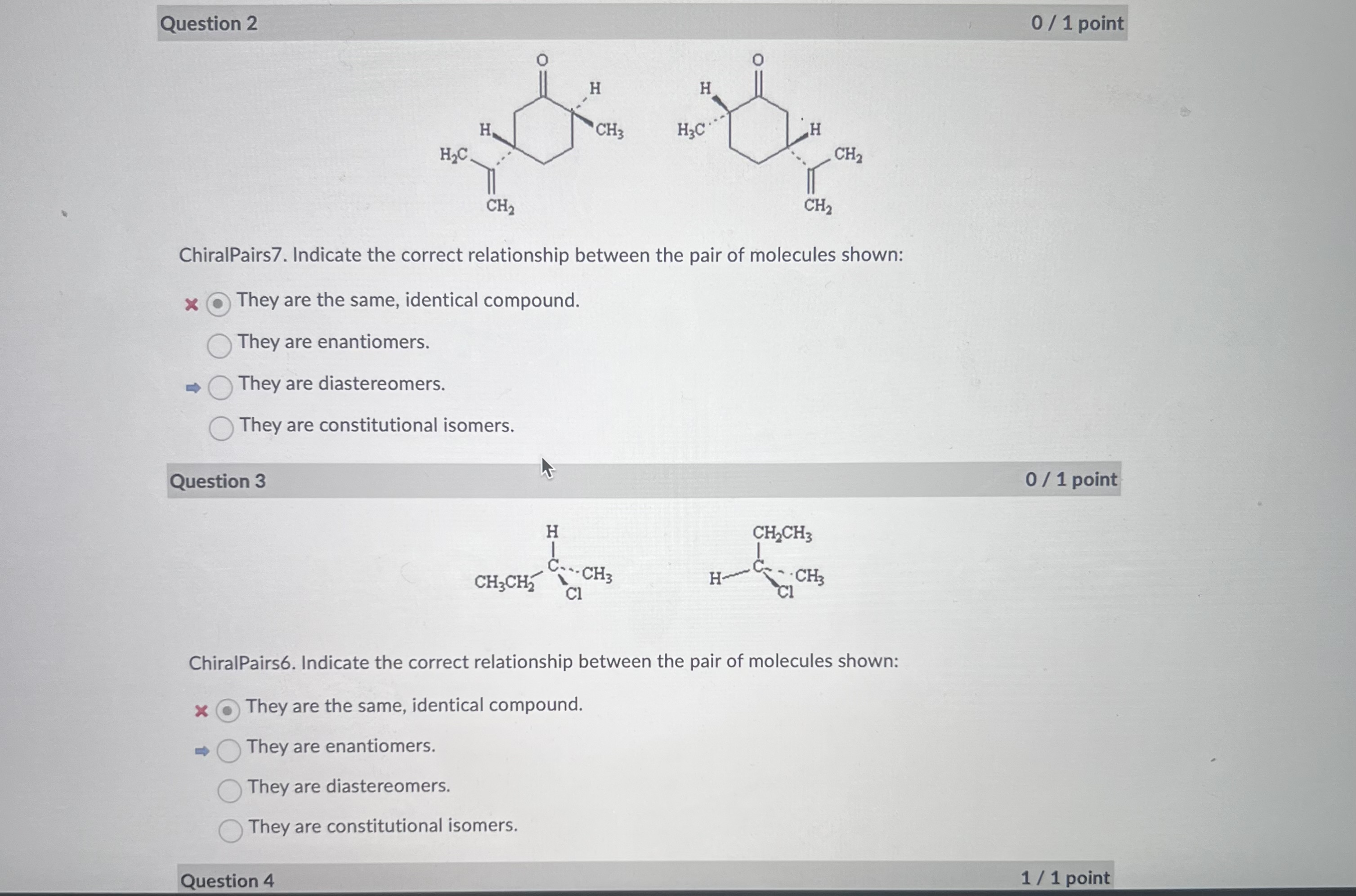 Solved ChiralPairs7. Indicate the correct relationship | Chegg.com