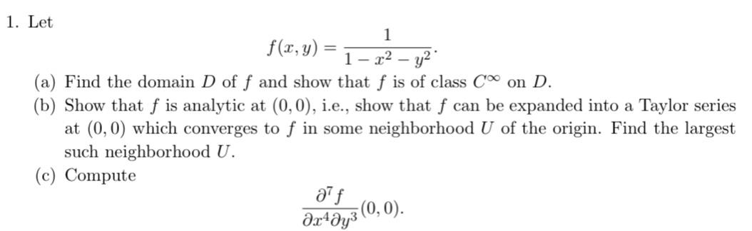 Solved Let f(x,y)=1−x2−y21 (a) Find the domain D of f and | Chegg.com