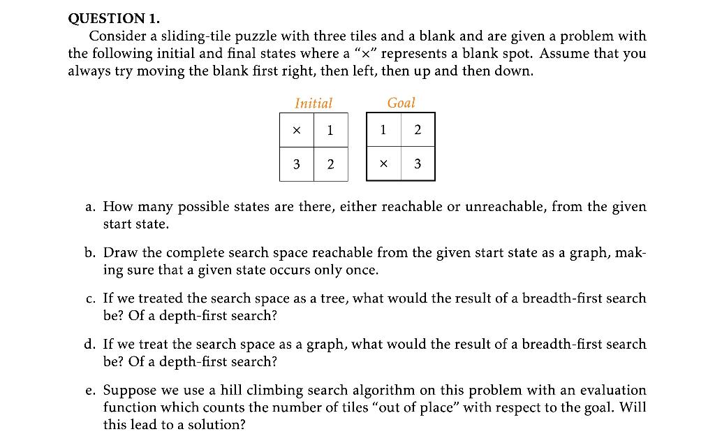 Solved Artificial Intelligence: Consider a sliding-tile | Chegg.com
