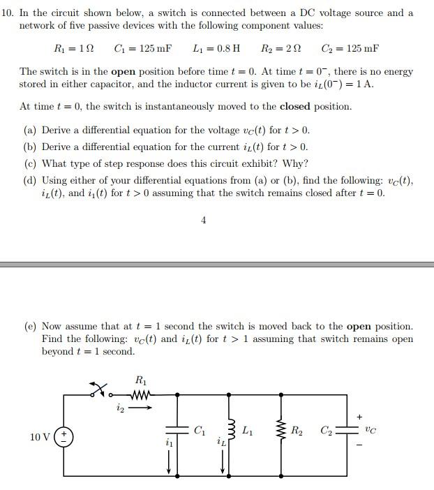 Solved 0. In the circuit shown below, a switch is connected | Chegg.com