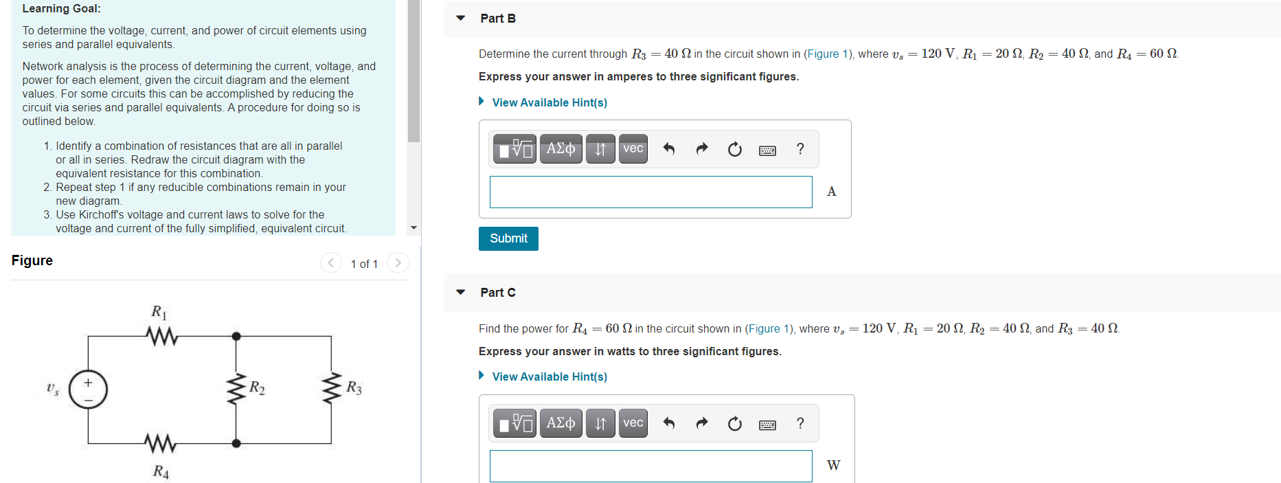 Solved Part B Learning Goal: To determine the voltage, | Chegg.com