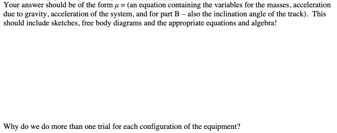 Solved Your answer should be of the form μ= (an equation | Chegg.com
