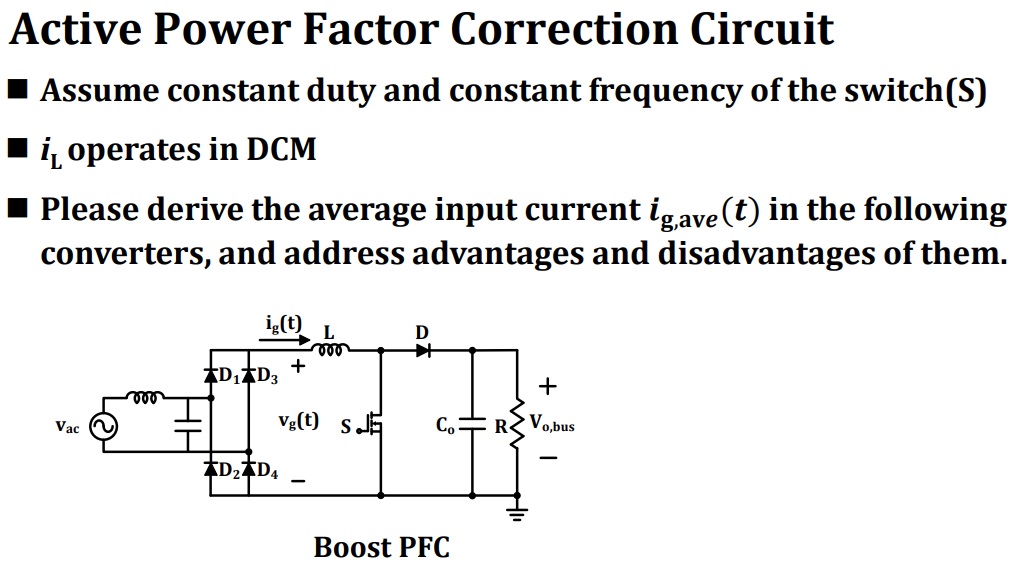 Active Power Factor Correction CircuitAssume constant | Chegg.com
