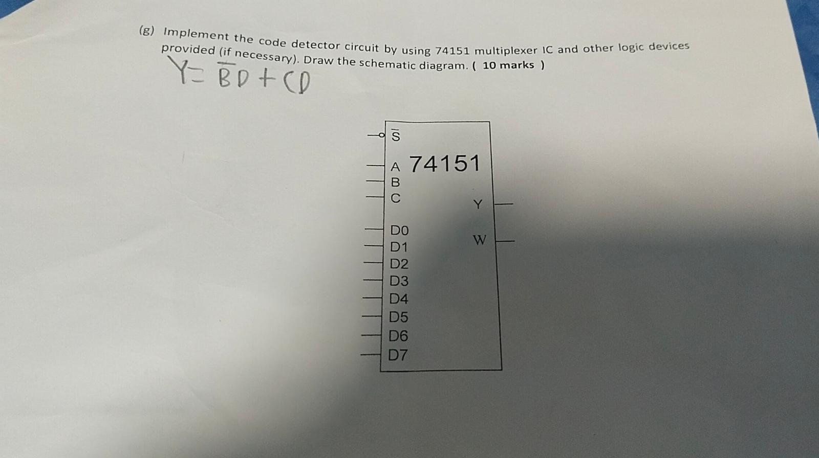 Solved (g) Implement the code detector circuit by using | Chegg.com
