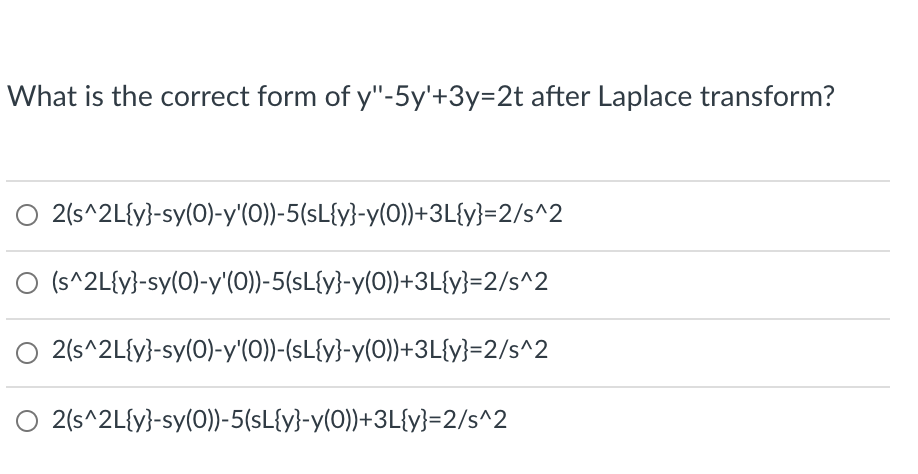 Solved What is the correct form of y"-5y'+3y=2t after | Chegg.com