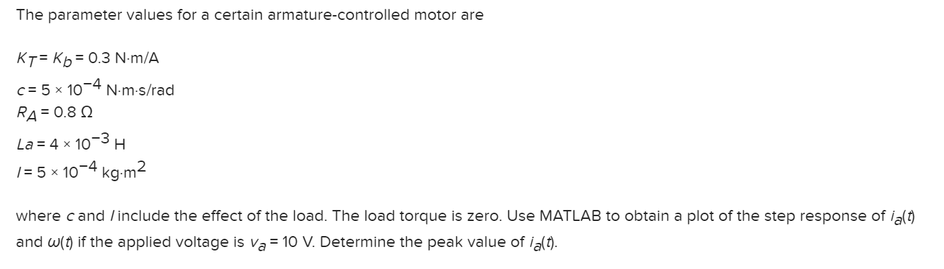 Solved The parameter values for a certain | Chegg.com