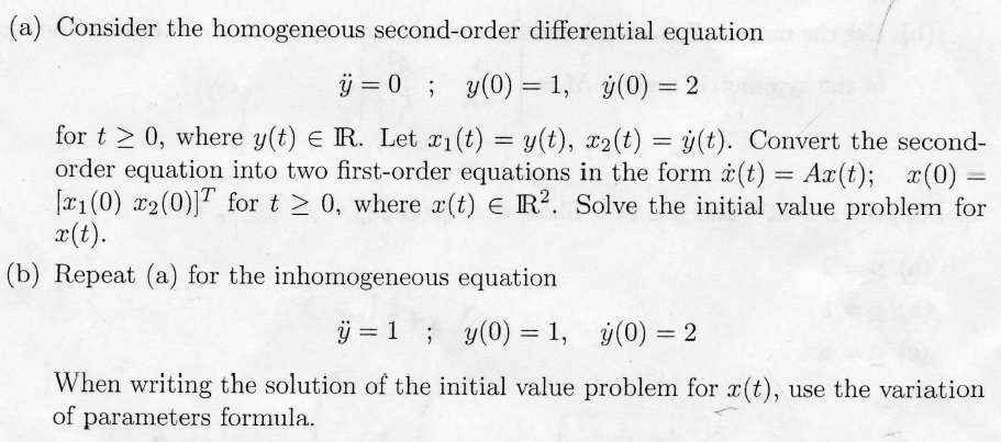 Solved (a) Consider the homogeneous second-order | Chegg.com