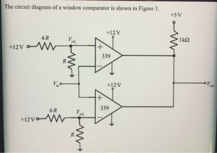 Solved The circuit diagram of a window comparator is shown | Chegg.com