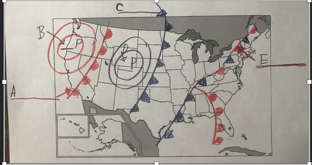 Solved 3. Draw the structure of a cold front. Include the | Chegg.com
