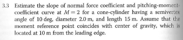 Solved 3 Estimate the slope of normal force coefficient and | Chegg.com