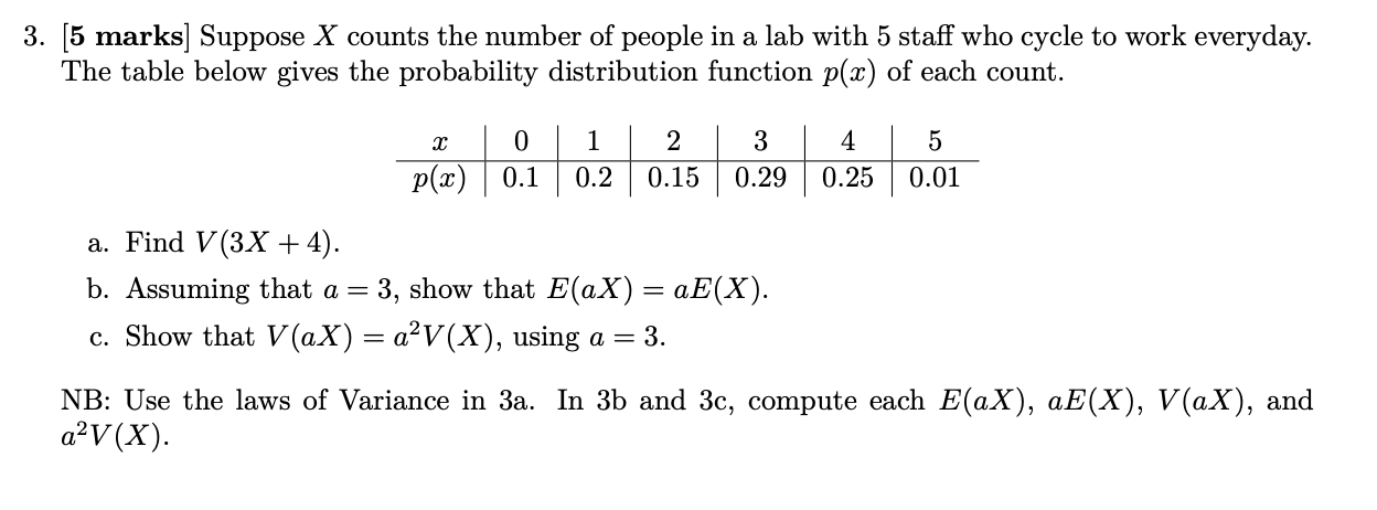 Solved [5 marks] Suppose X counts the number of people in a | Chegg.com