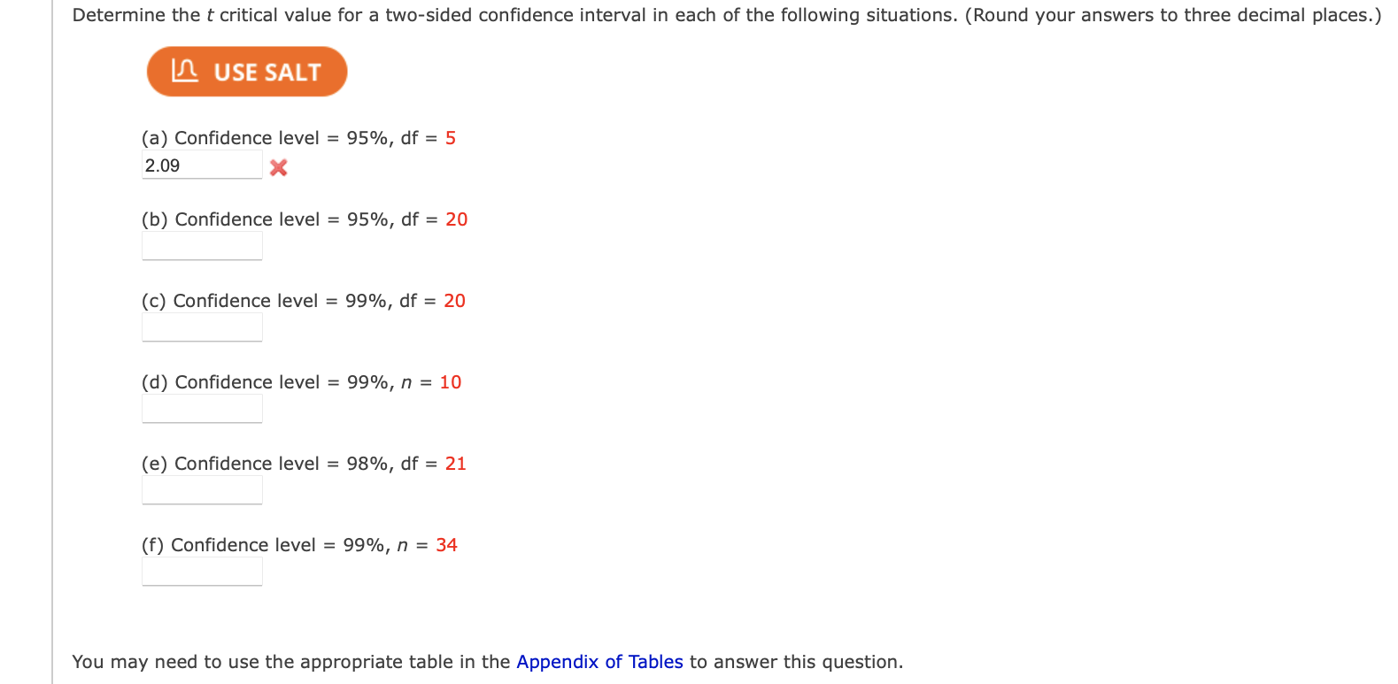 Solved Determine the t critical value for a two-sided | Chegg.com