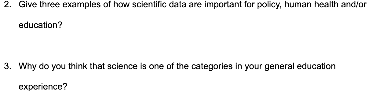 Solved Give three examples of how scientific data are | Chegg.com