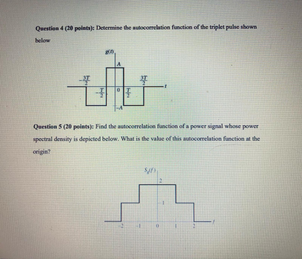 Solved Question 4 (20 points): Determine the autocorrelation | Chegg.com