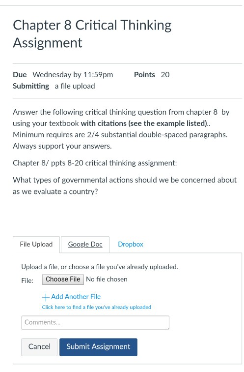Solved Chapter 8 Critical Thinking Assignment Due Wednesday | Chegg.com