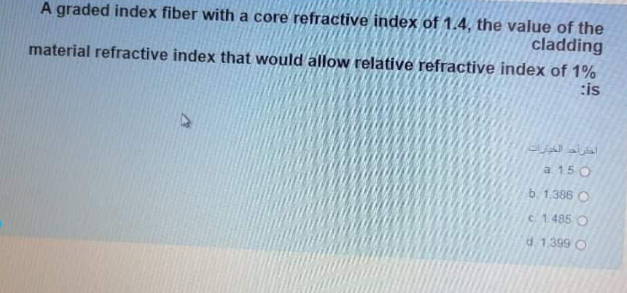 Solved A graded index fiber with a parabolic refractive | Chegg.com