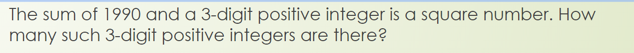 Solved The sum of 1990 and a 3-digit positive integer is | Chegg.com