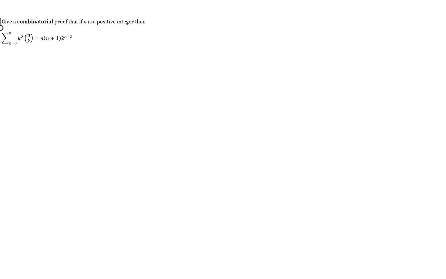 Solved Give a combinatorial proof that if n is a positive | Chegg.com