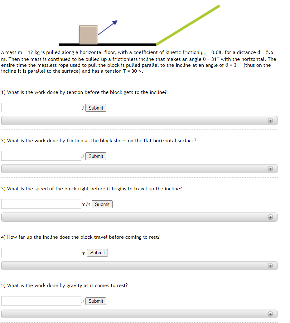 Solved A mass m=12 kg is pulled along a horizontal floor, | Chegg.com