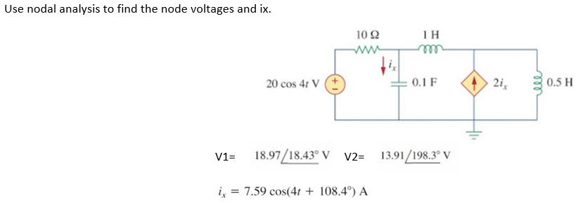 Solved Use nodal analysis to find the node voltages and ix. | Chegg.com