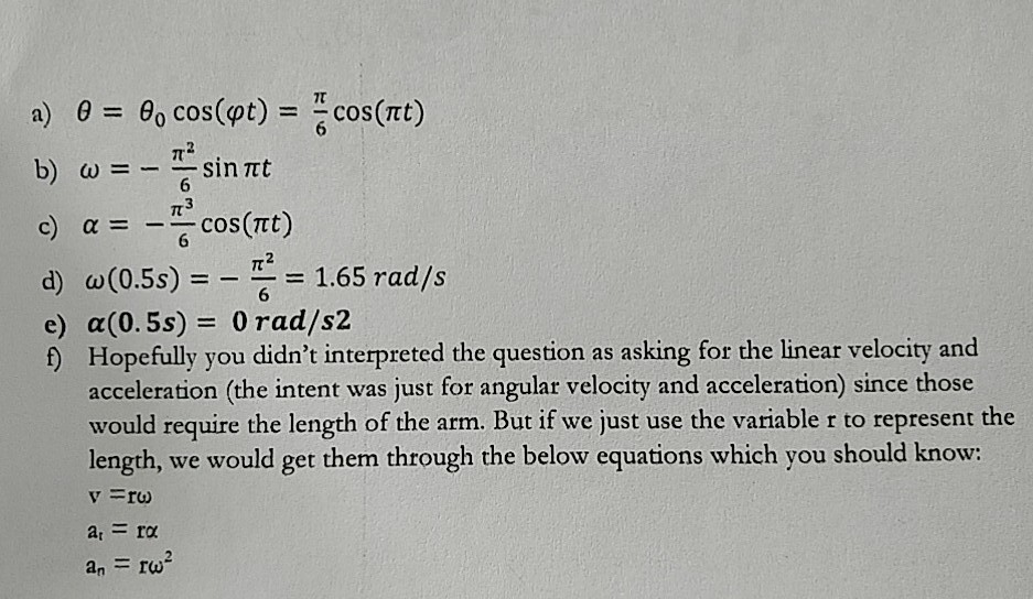 Solved 2. A person swings her arm in the same manner that a | Chegg.com