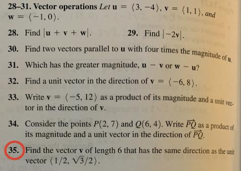 Solved 28–31. Vector operations Let u = (3.-4), v = (1, 1), | Chegg.com