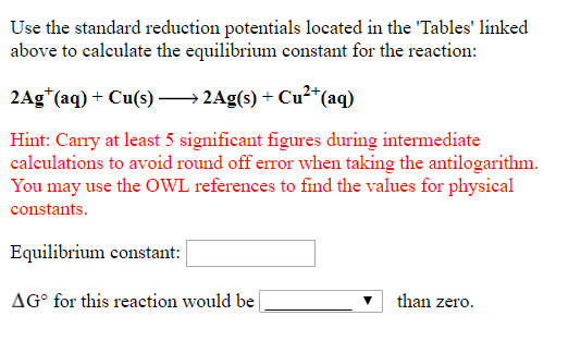 Solved Use the standard reduction potentials located in the | Chegg.com