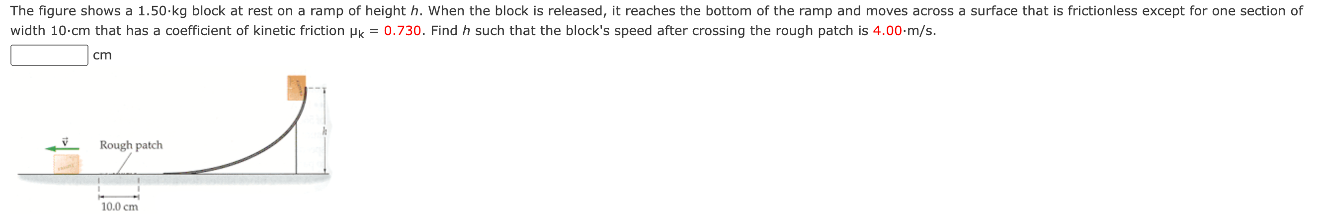 Solved The figure shows a 1.50·kg block at rest on a ramp of | Chegg.com