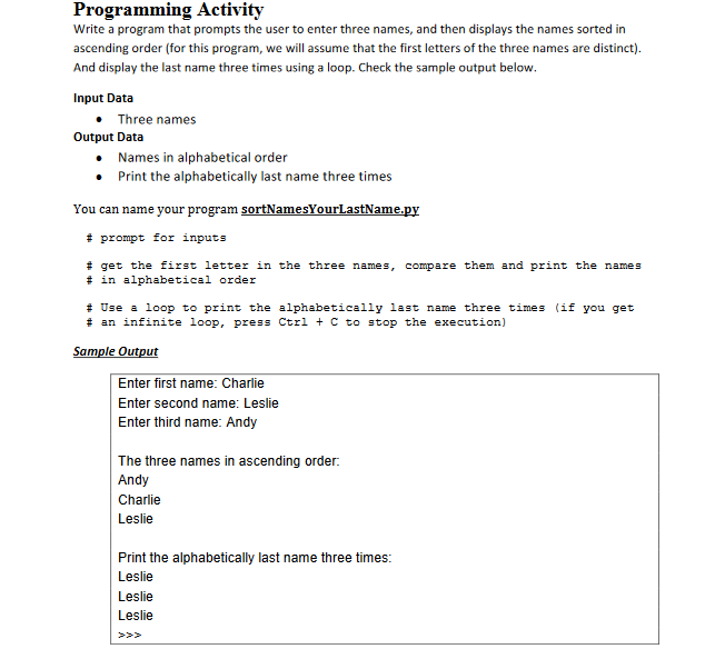 Solved Programming Activity Write A Program That Prompts The