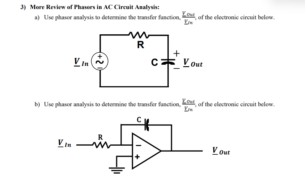 Solved 3) More Review of Phasors in AC Circuit Analysis: a) | Chegg.com