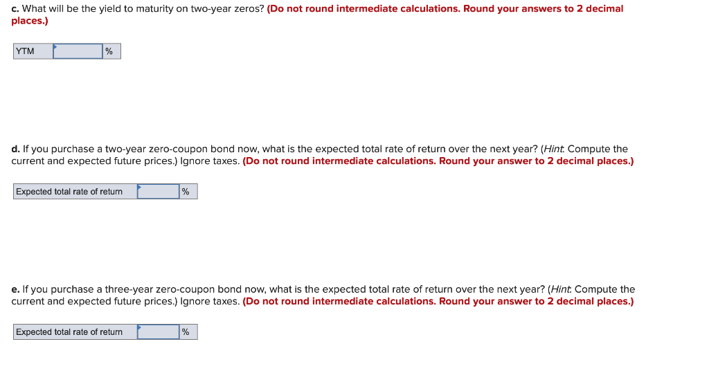 Solved The current yield curve for default-free zero-coupon | Chegg.com