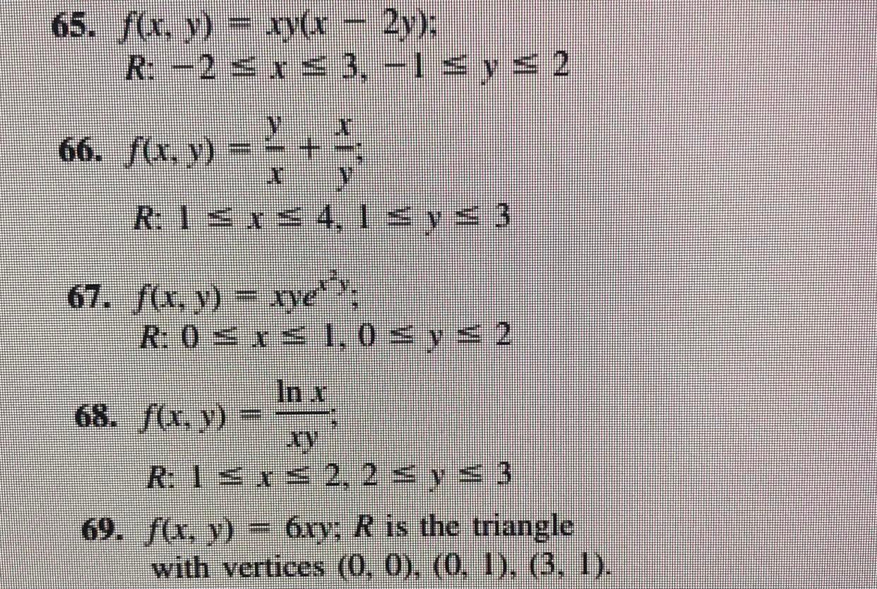 Solved Find the average value of the function f(x, y) over | Chegg.com