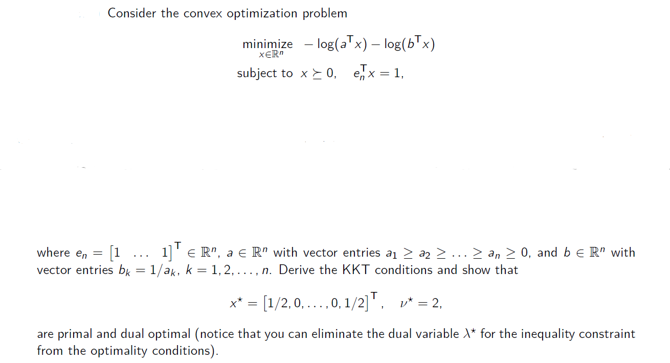 Consider the convex optimization problem XERO | Chegg.com