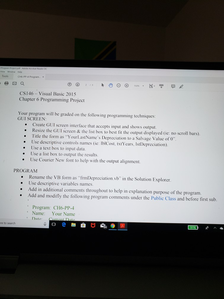 Solved m Project pdf- Adobe Acrobat Reader Dc Window Help | Chegg.com