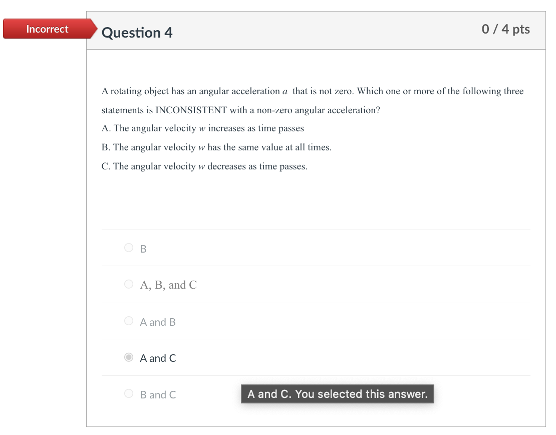 Solved A rotating object has an angular acceleration a that | Chegg.com