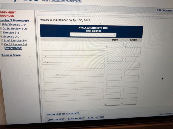 Solved CALCULATOR PRINTER VERSION 4 BACK NEXT Problem 3-5A | Chegg.com